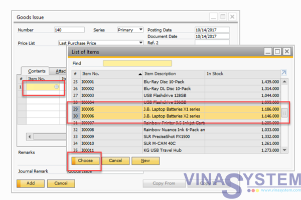SAP Business One - User Guide for Goods Issue